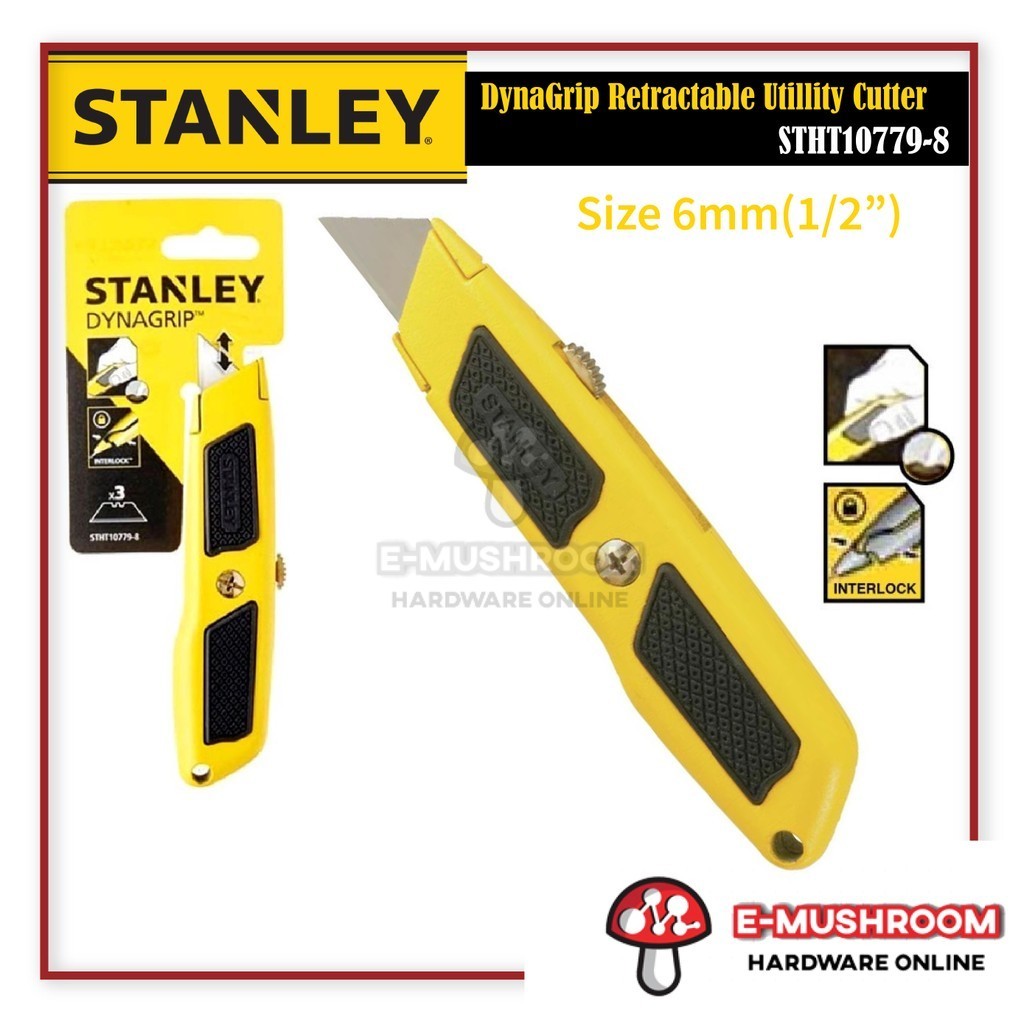 Stanley DynaGrip Retractable Utillity Cutter 6mm 1/2" STHT10779-8 ...
