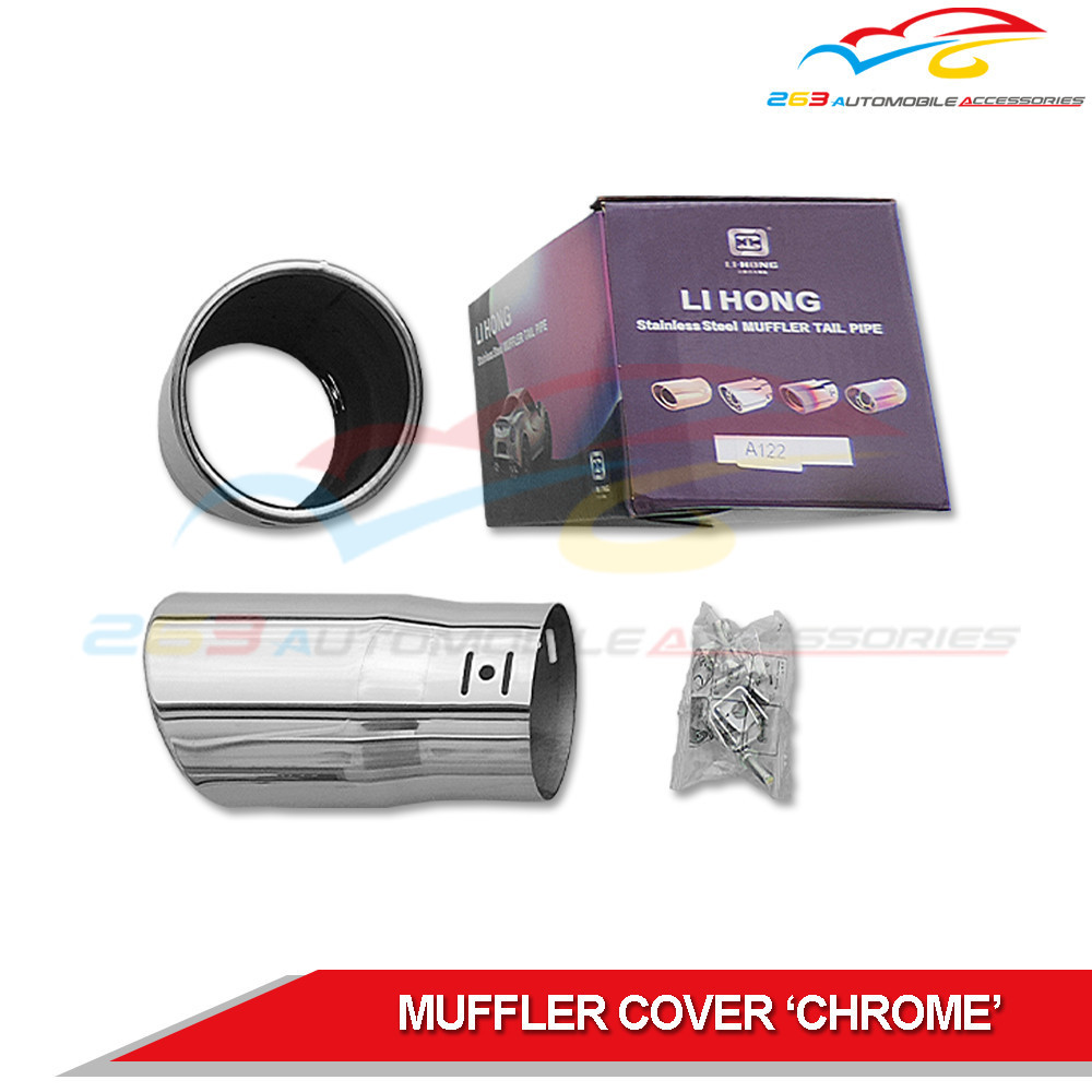 UNIVERSAL CAR EXHAUST MUFFLER TIP STAINLESS STEEL STRAIGHT MUFFLER ...