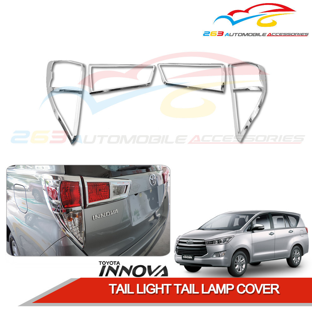 TOYOTA INNOVA 2017-2022 TAIL LIGHT TAIL LAMP COVER (CHROME) '4 PC/SET ...