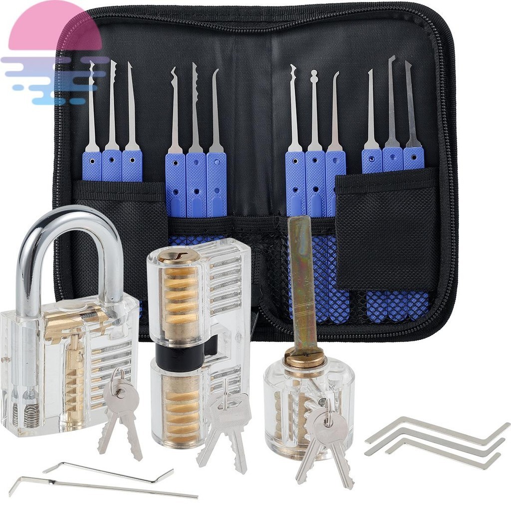 28Pcs Lock Picking Set Transparent Padlock Training Skill Lock Pick Set Durable Broken Key ...