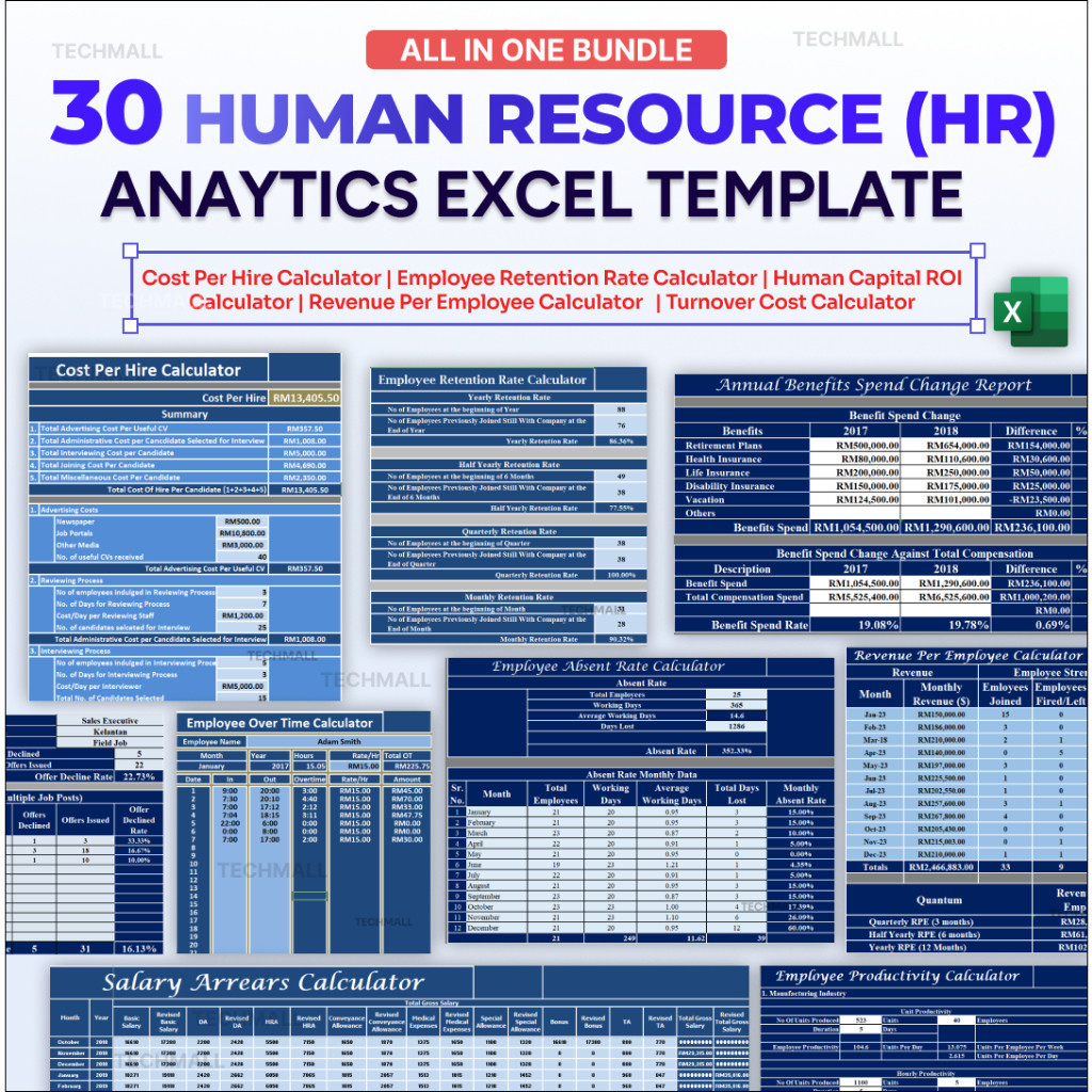 JGD 30 Comprehensive HR Analytics Excel Template Collection | Full ...