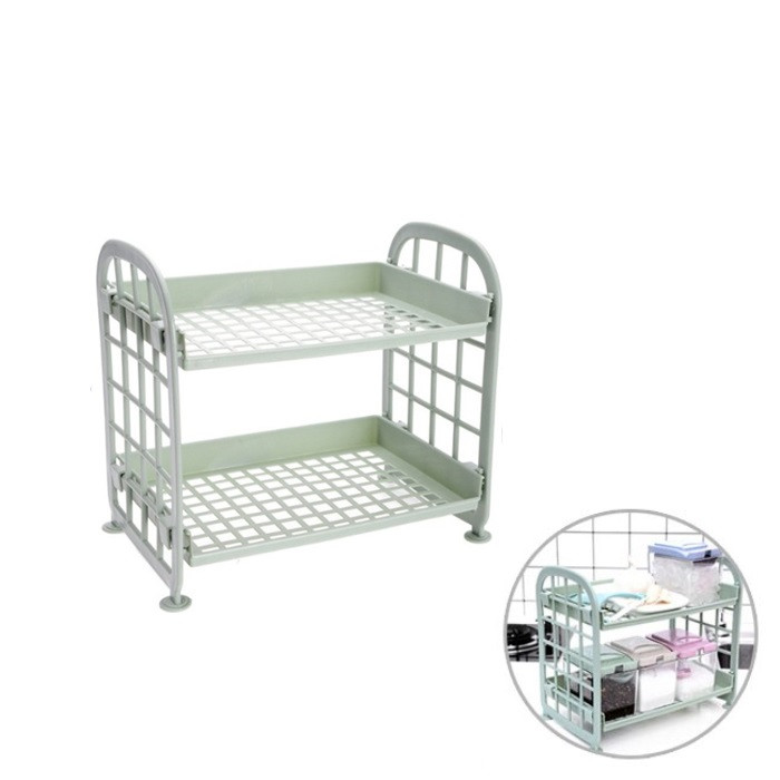 Kitchen Desktop Two-tier Plastic Storage Rack 两层塑料储物架 | Shopee Malaysia