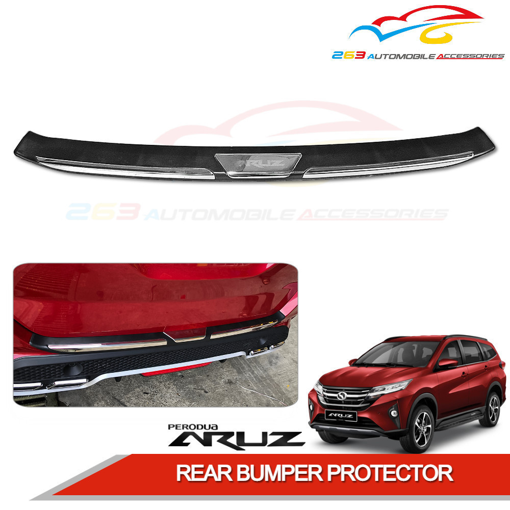 PERODUA ARUZ 2018 REAR BUMPER PROTECTOR ' PP ' ( BLACK ) | Shopee Malaysia