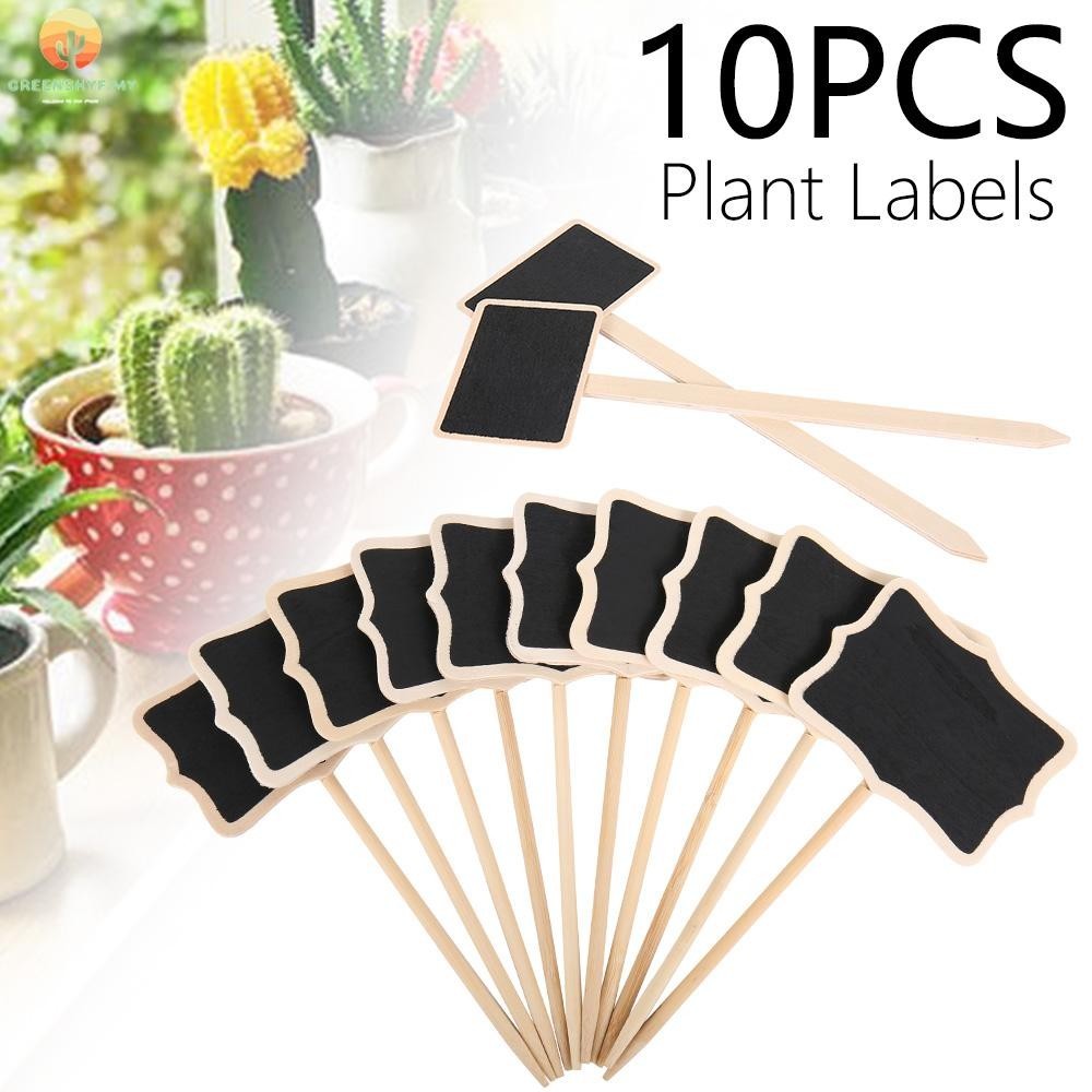 10pcs Mini Wood Chalkboard Stakes Wooden Blackboard Tags Reusable ...
