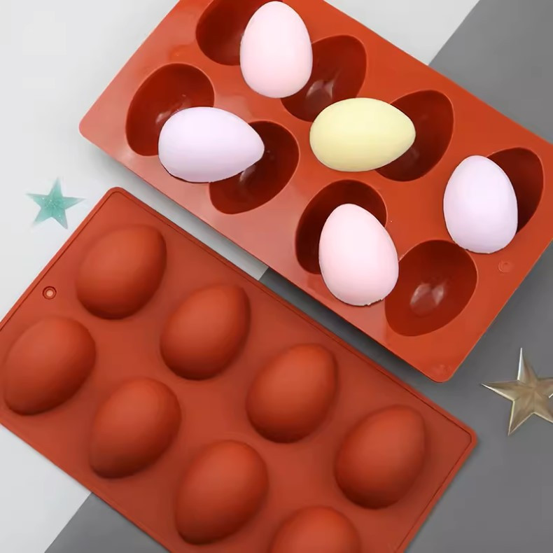 8 Cav Easter Egg Silicone Mold Oval Soap Jelly Cake Mould 椭圆复活节燕菜果冻硅胶模 ...