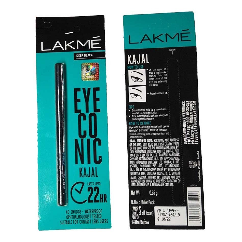 Lakme Eyeconic Kajal Deep Black Eyeliner Full Box .. | Shopee Malaysia