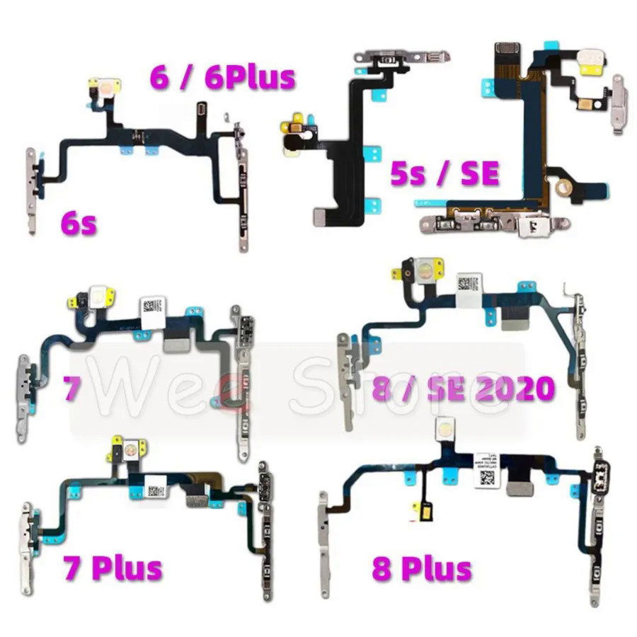 Original Power Volume Buttons keys switch Flash Light Flex Cable For ...