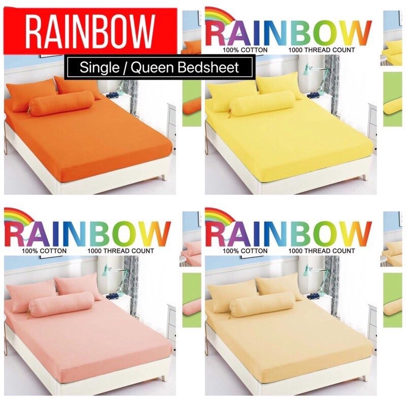 ️Ready Stock ️ Plain Colour Bed Sheet Set 1000 Thread Count Queen 4in1 ...