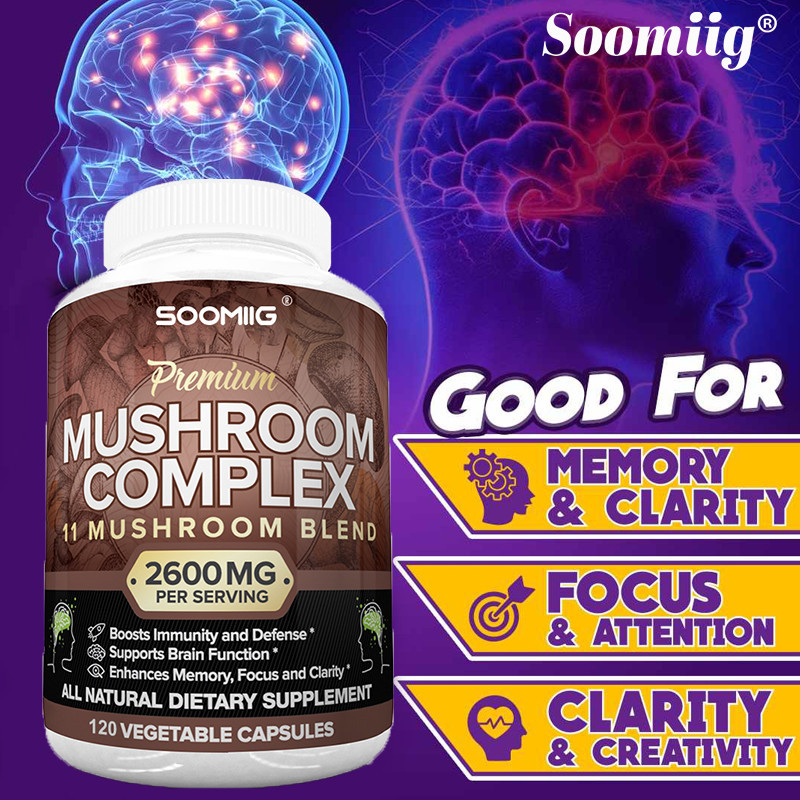 Soomiig Mushroom Nootropic Brain Supplement - Lion's Mane, Reishi and ...