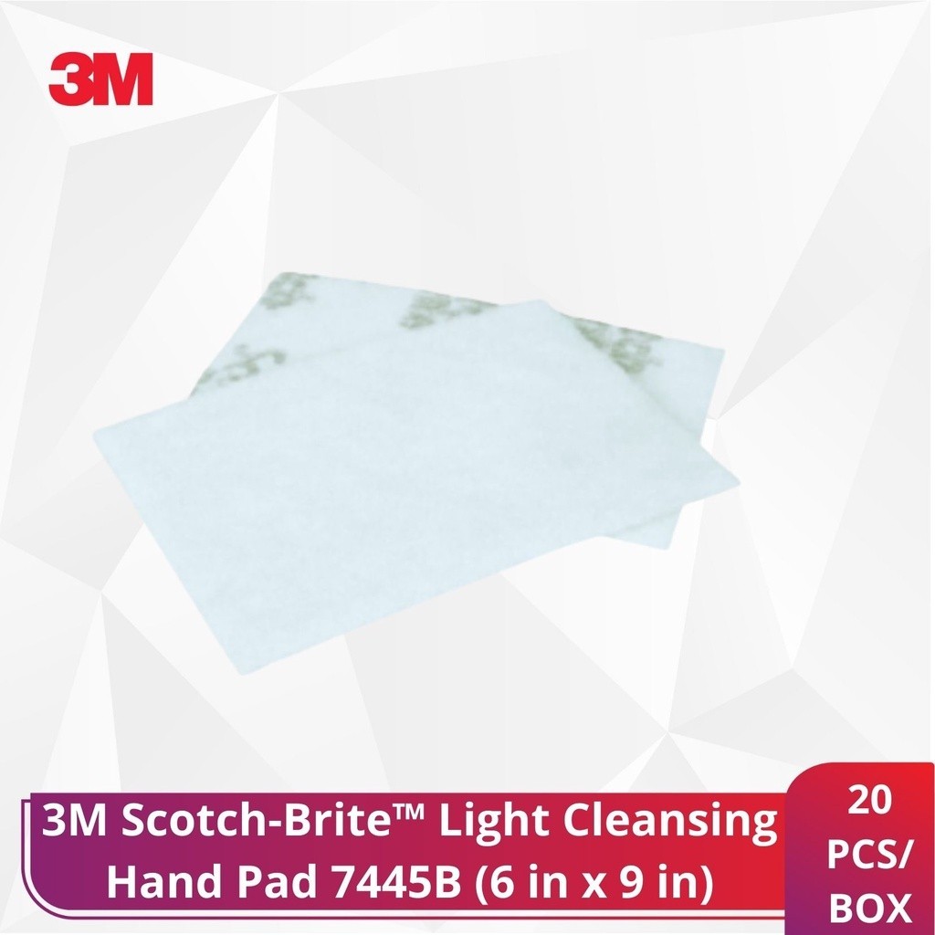 3M Scotch-Brite Light Cleansing Hand Pad 7445B (6 in x 9 in) (20Pcs ...