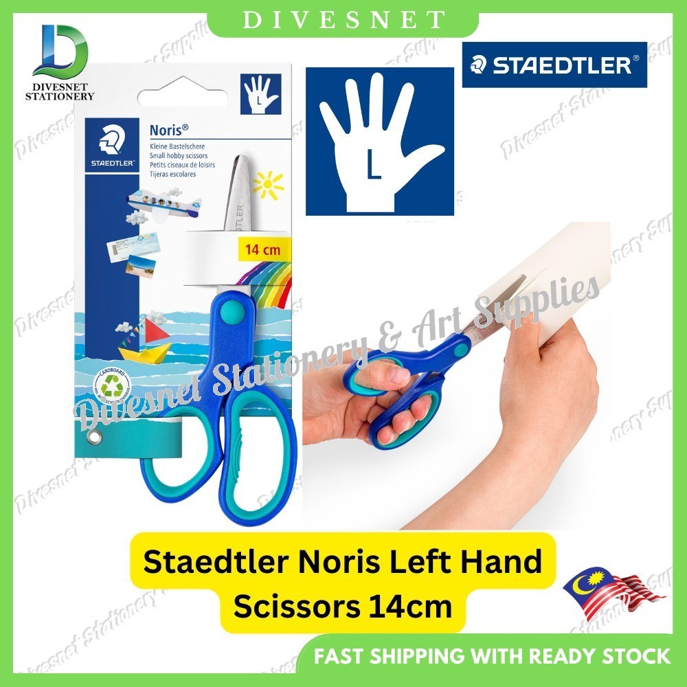Staedtler Noris Left Hand Scissors 14cm 965 14LNBK Gunting Kidal ...