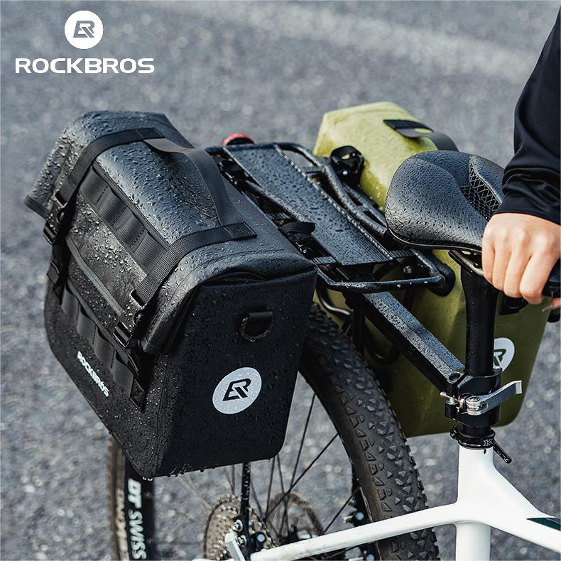 ROCKBROS Bicycle Bags Waterproof Big Capacity MTB Rear Rack Bag Long ...