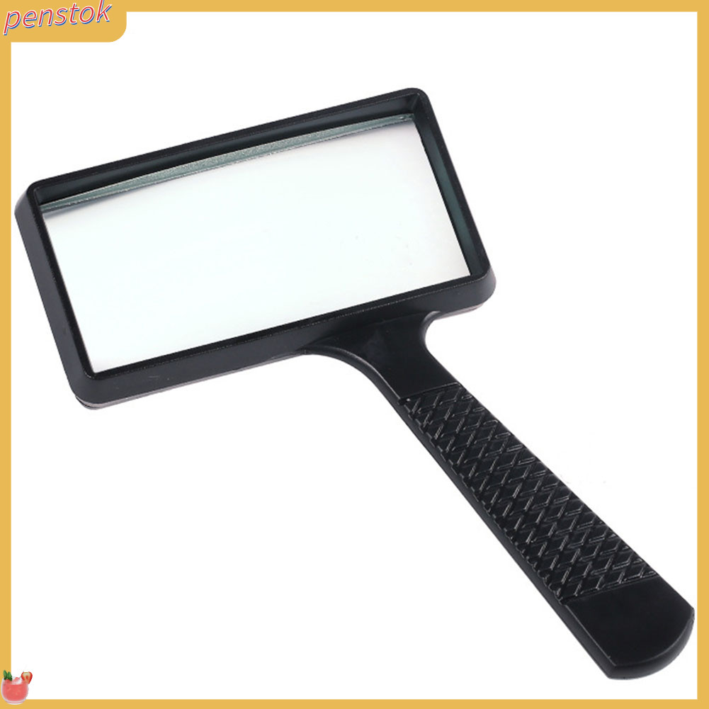 PEN| Handheld Rectangle Magnifier Magnifying Thick Glass Optical Lens ...