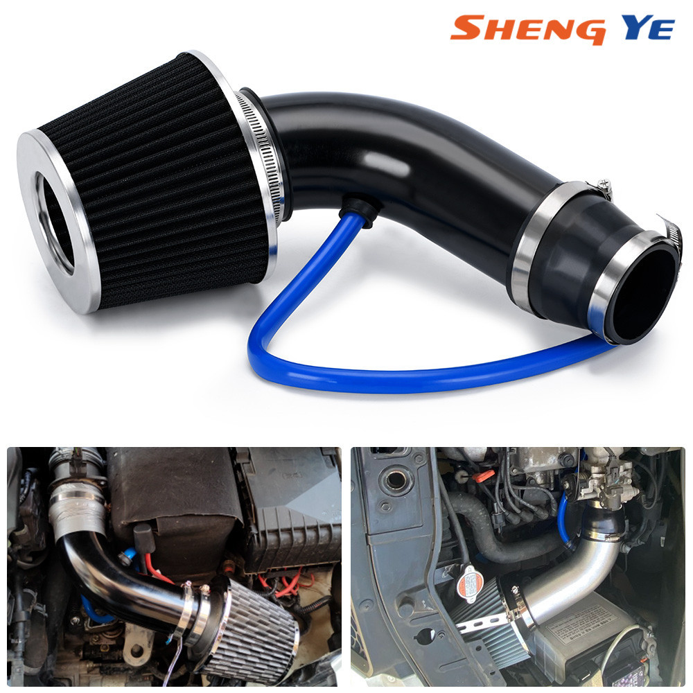VR- Universal 3" 76mm Air Filter & Cold Air Intake Pipe Turbo Induction ...