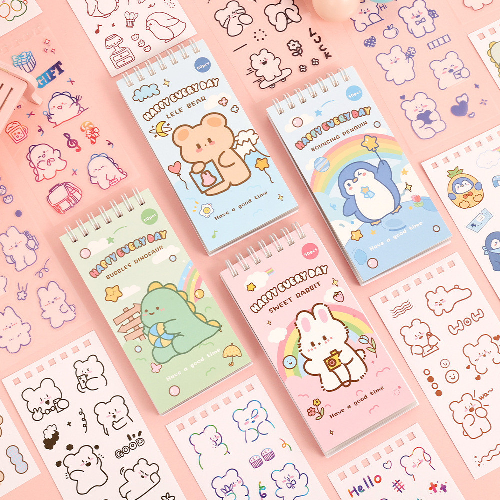 Stiker buku nota kartun comel buku nota stiker kanak-kanak perempuan ...