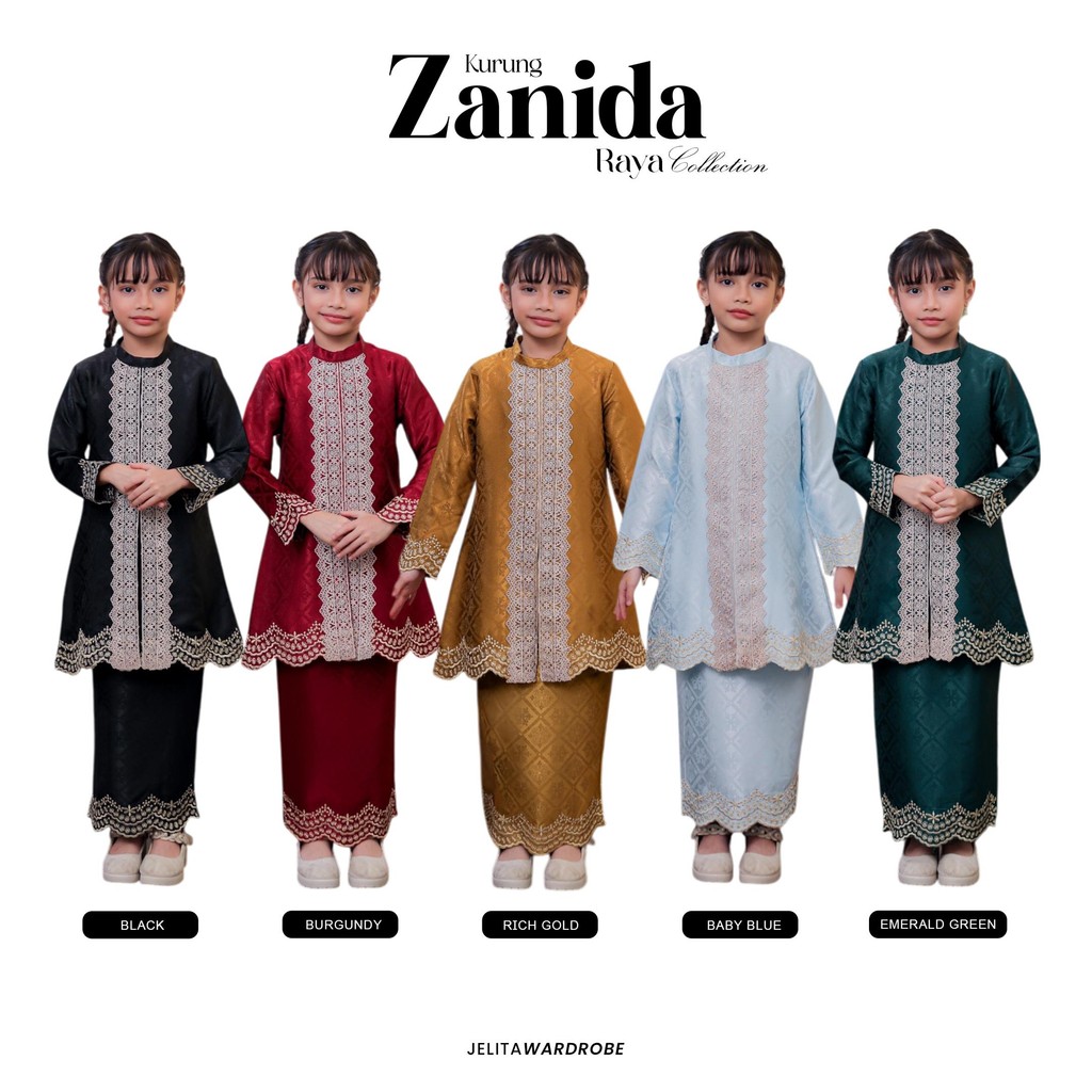 JELITA WARDROBE - KURUNG ZANIDA KIDS MUSLIMAH RAYA 2025 | Shopee Malaysia