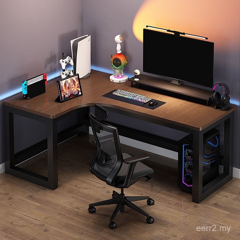 L-shaped Corner Influencer Double Gaming Table Corner Computer Desk ...