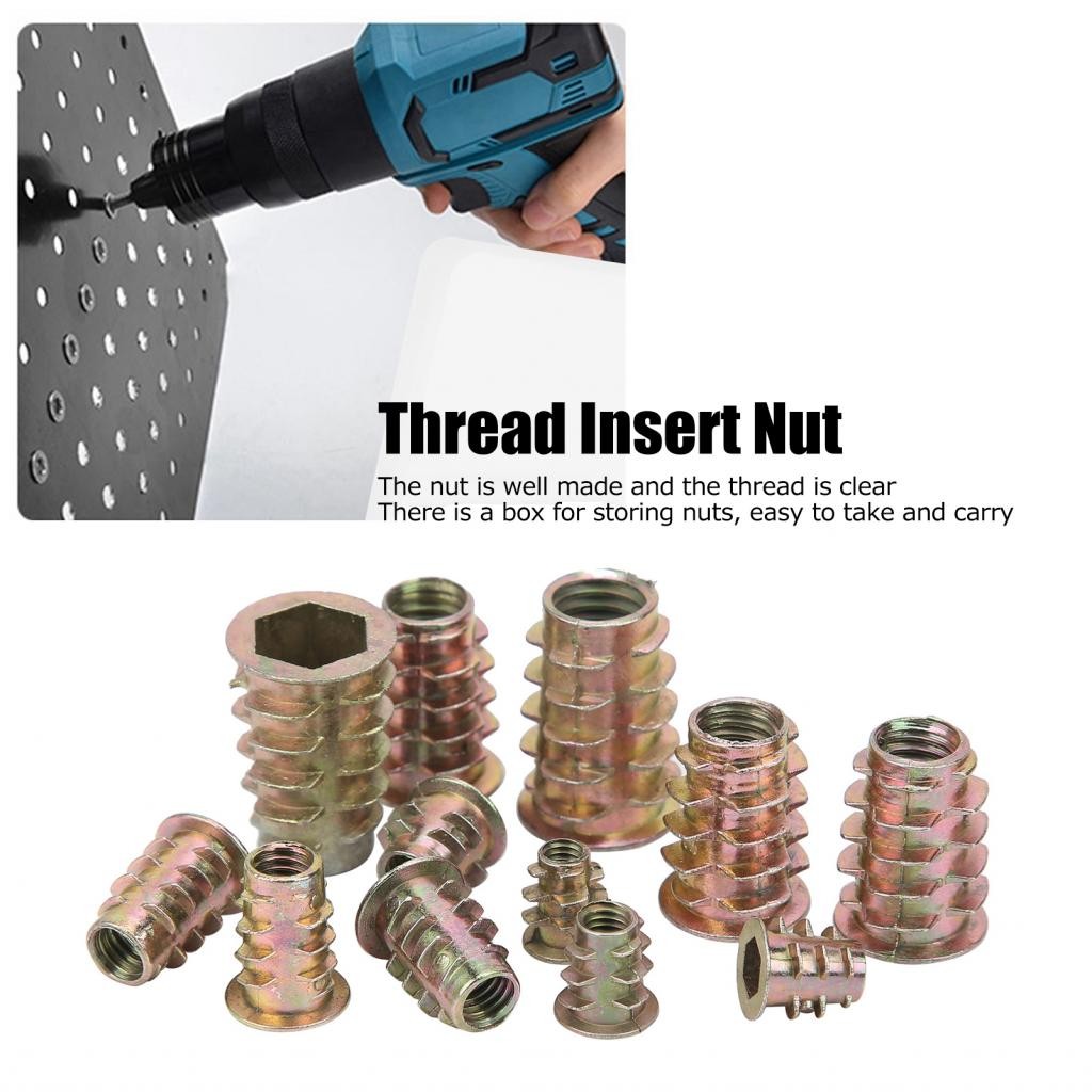 Sinhopsa 100Pcs Thread Screw Fasteners Iron Galvanized Hex Socket Drive ...