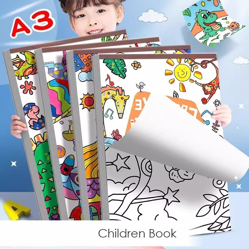 🎶BC Sketch Book Drawing Painting A3 Colouring Book For Kids 30 Sheets ...