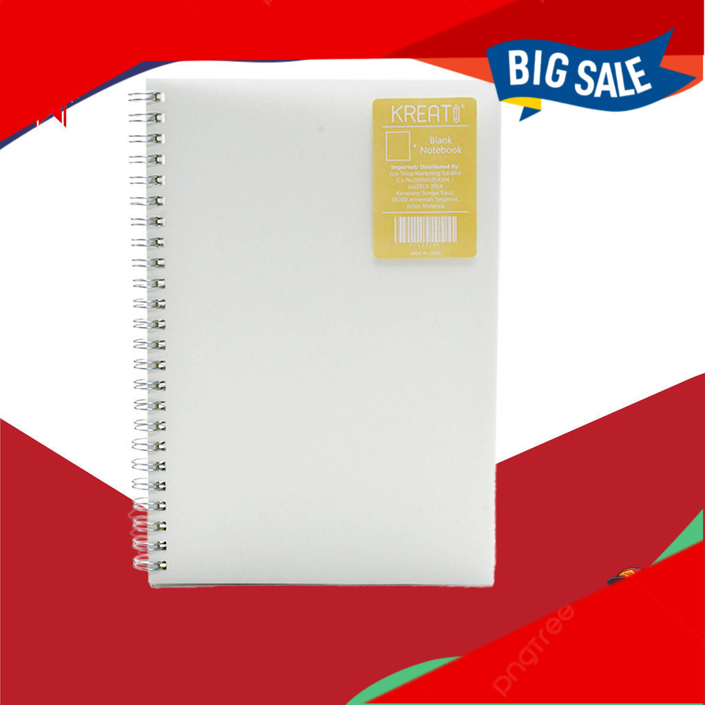 Buku Nota A5 Size PP Cover Spiral Blank Note Book70 Sheets (21cm x 14 ...