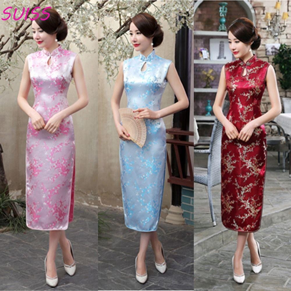 SUISS Cheongsam Dresses, Floral Print Chinese Style Chinese Qipao ...