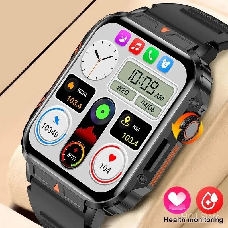 Smartwatch Lelaki: 1.95'' IPS, Monitor Jantung/SpO2, IP68 Tahan Air, Bateri Besar 340mAh - Sport ...