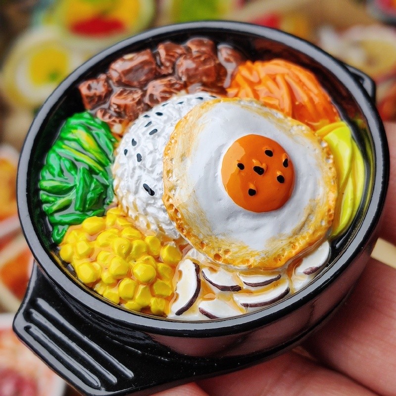 [562 People Praise] Simulation Food Toys Food Stone Pot Bibimbap ...