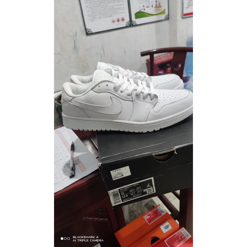 [5warna]2023Hot Air Jordan 1 Kasut Golf Putih Triple Rendah BARU DD9315 ...