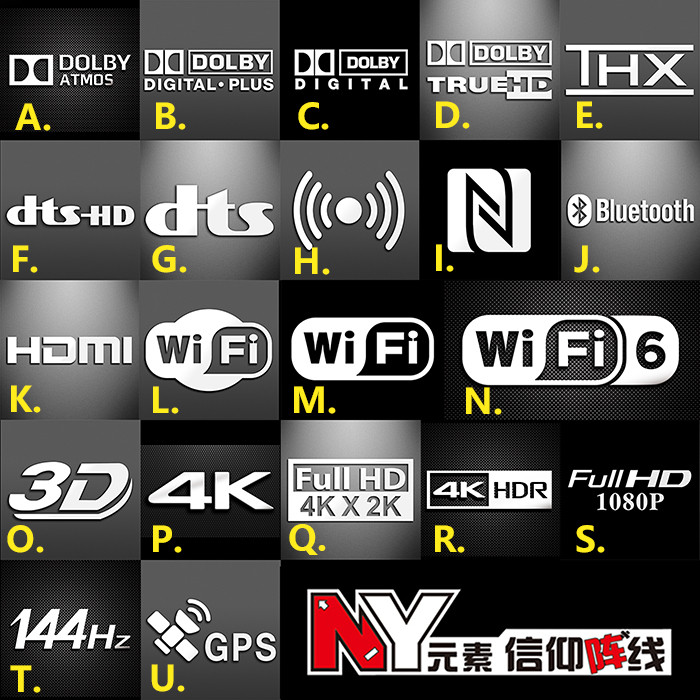 Stickers New Style Dolby Bluetooth WIFI6 4K HD 1080P 144hz Metal ...