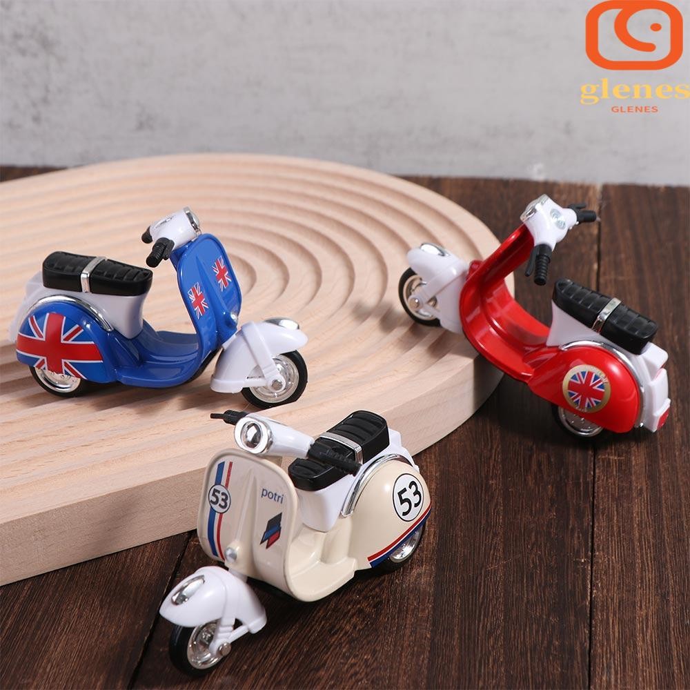 GLENES Motorcycle Model, Miniature Pull-back Mini Motorcycle, Portable ...