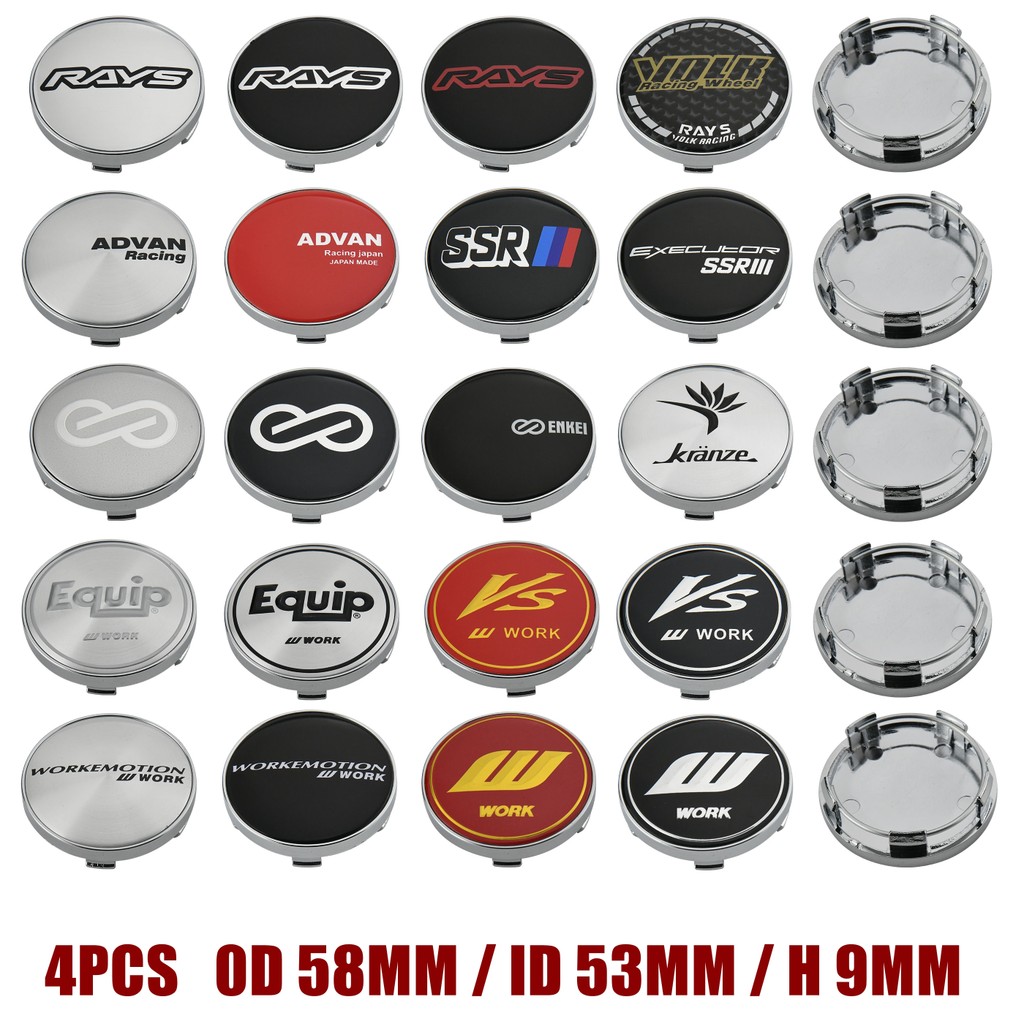 58mm Rim Cap RAYS ADVAN WORK ENKEI SSR Logo Wheel Center Cap Wheel Hub ...
