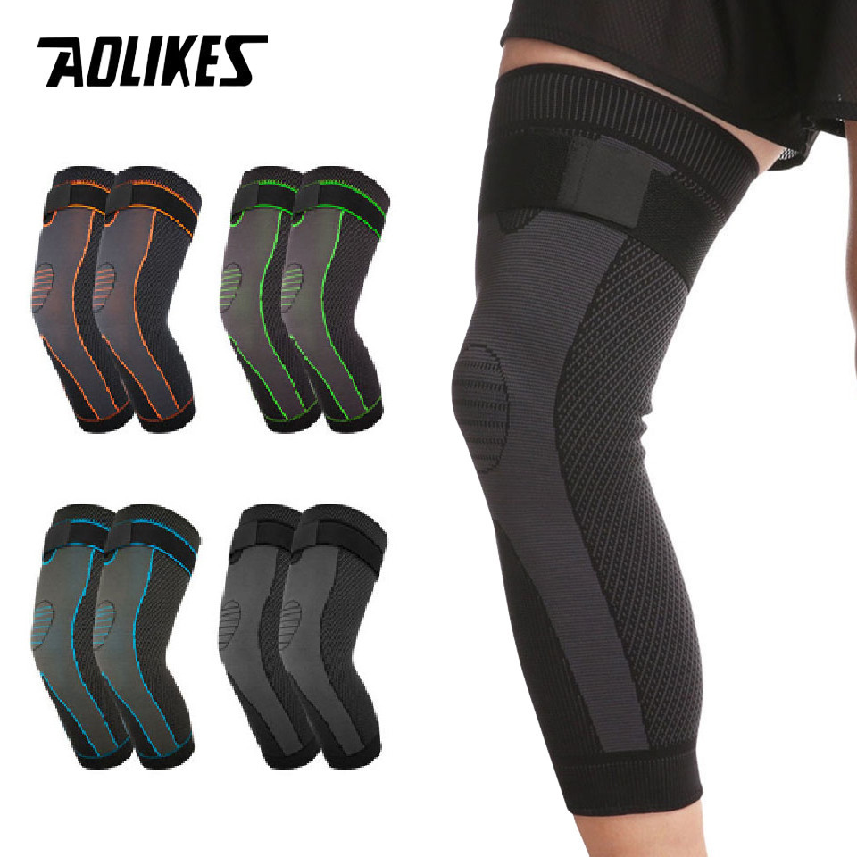 AOLIKES 1PCS Compression Cycling Long Knee Sleeves Pads Arthritis ...
