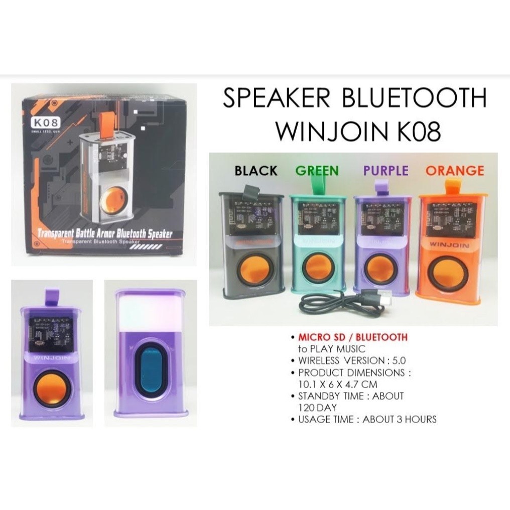 Winjoin K07/K08 Pro/A39 - Karaoke LED Bluetooth FM Radio USb Kts Portable Wireless Speaker with ...