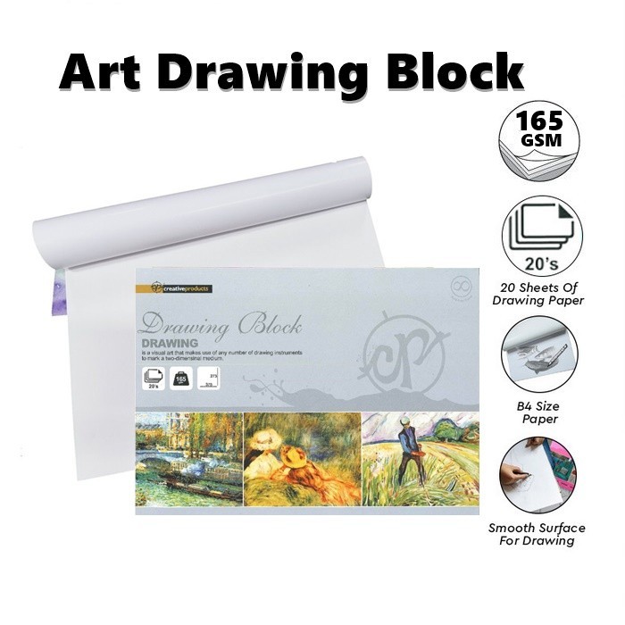 CP B4 Art Drawing Block 20 Sheets 165gsm /Kertas Lukisan Drawing Book ...