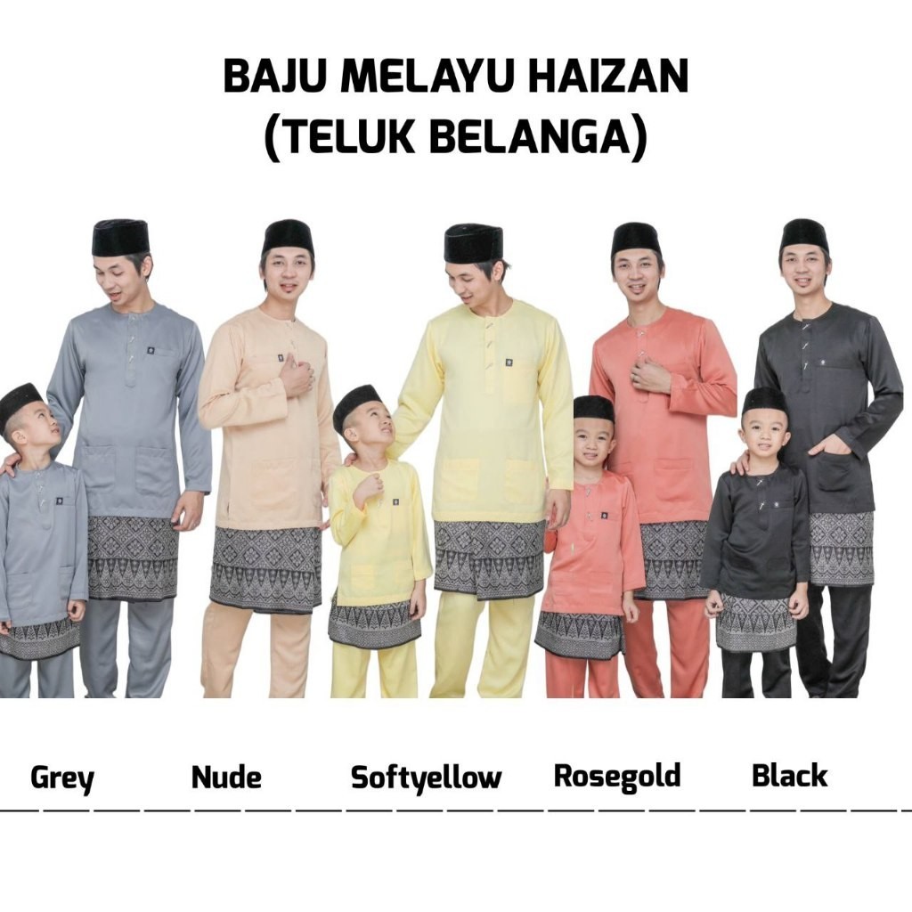 BAJU MELAYU HAIZAN TELUK BELANGA BPI DEWASA KANAK KANAK BUDAK RAYA 2024 ...