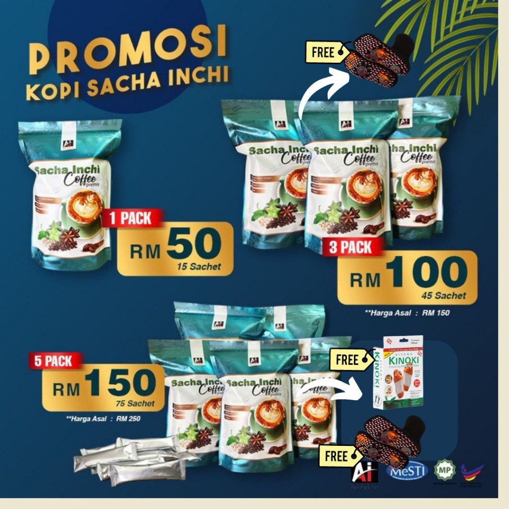 Kopi Sacha Inchi 5 SACHET Coffee Premium Omega AI Global | Shopee Malaysia