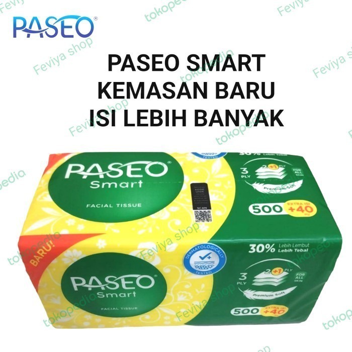 Paseo Go Smart Tissue 540 Sheets 3 Ply Soft Pack Facial Tissue Facial ...