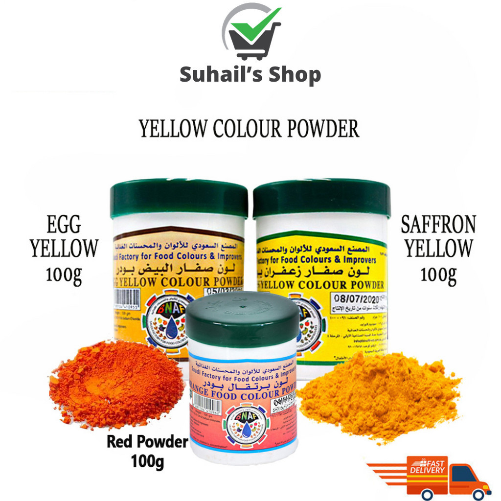 Saffron Powder/ Egg Yellow Powder/ red food colour/ - Colour for Mandi ...