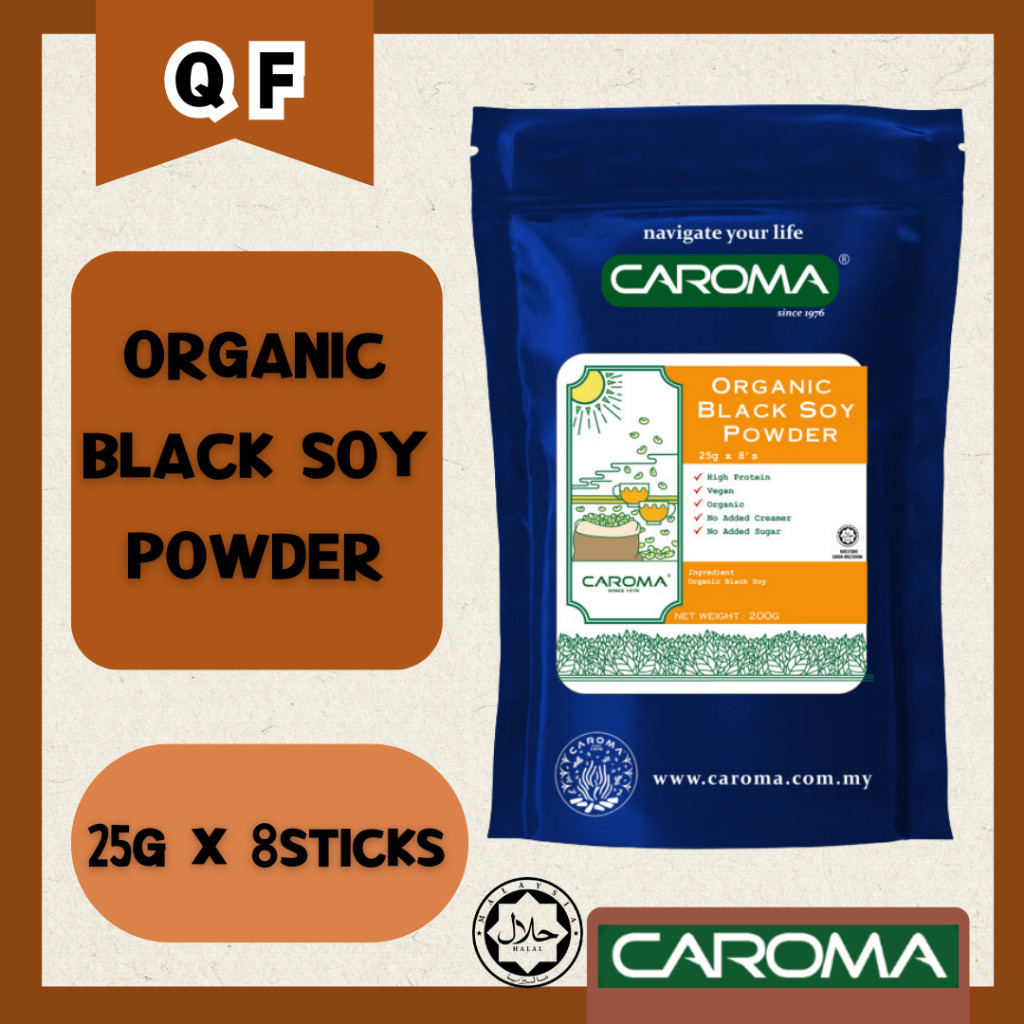 Caroma Organic Black Soy Power(HALAL) Serbuk Soya Hitam Minumum Protein ...