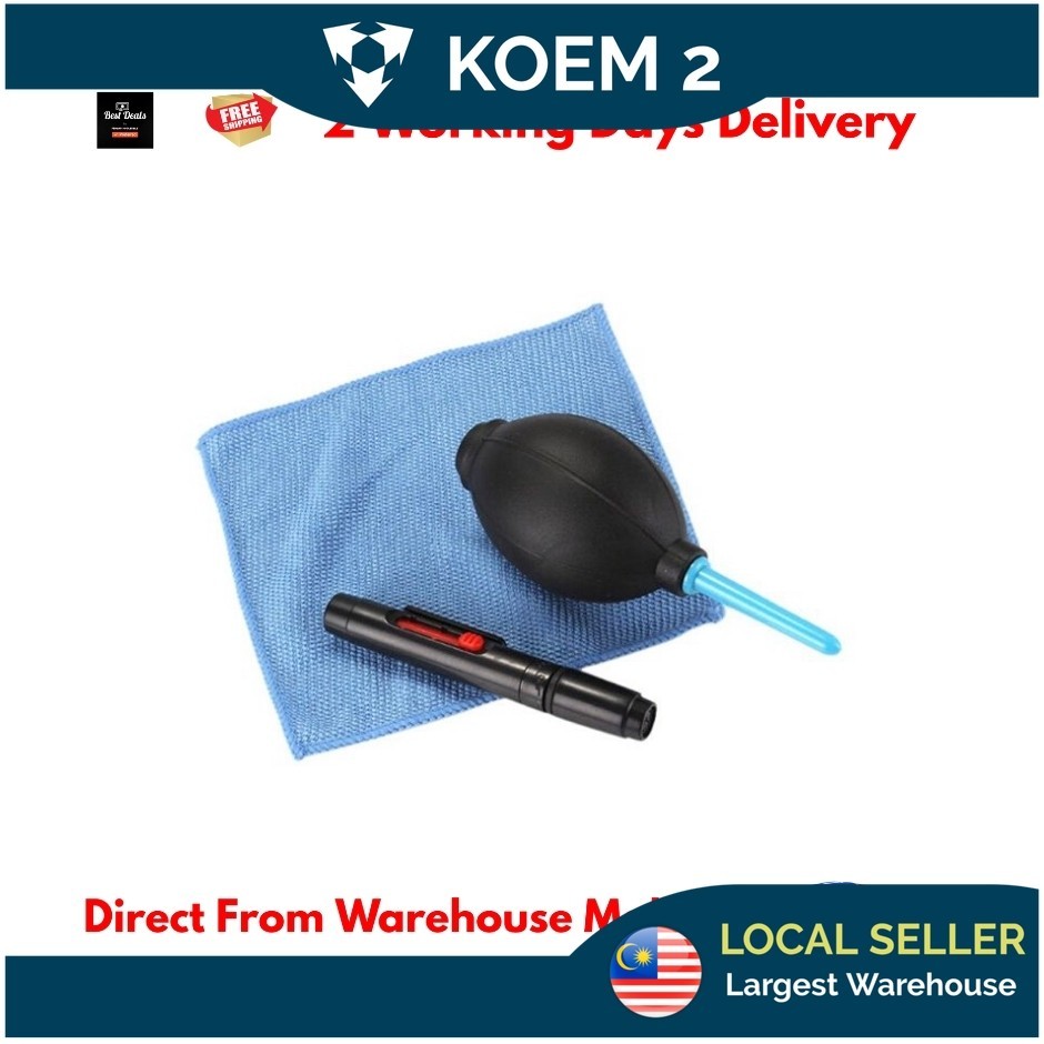 Premium 3 In 1 Lens Pen Cleaning Cleaner Dust Pen + Blower + Cloth Kit ...