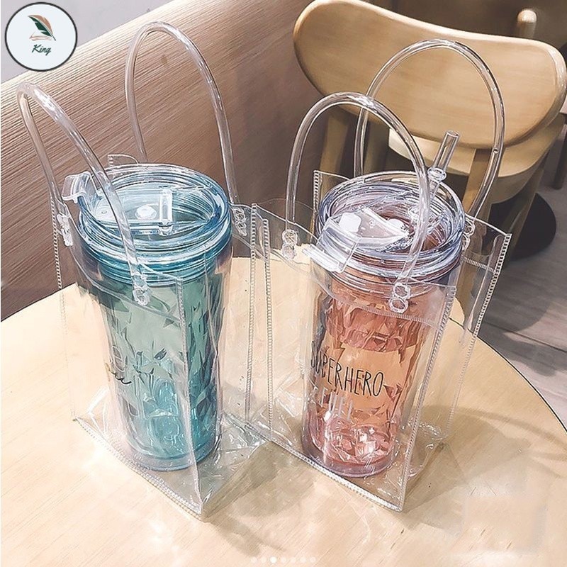 KC Transparent Bag Insulation Cup PVC Insulation Cup 25x10x10cm ...
