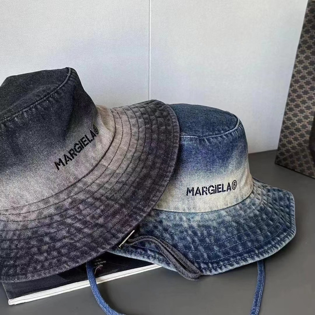 Margiela Denim Bucket Hat Versatile Retro Washed Big Eaves Curled Edge ...