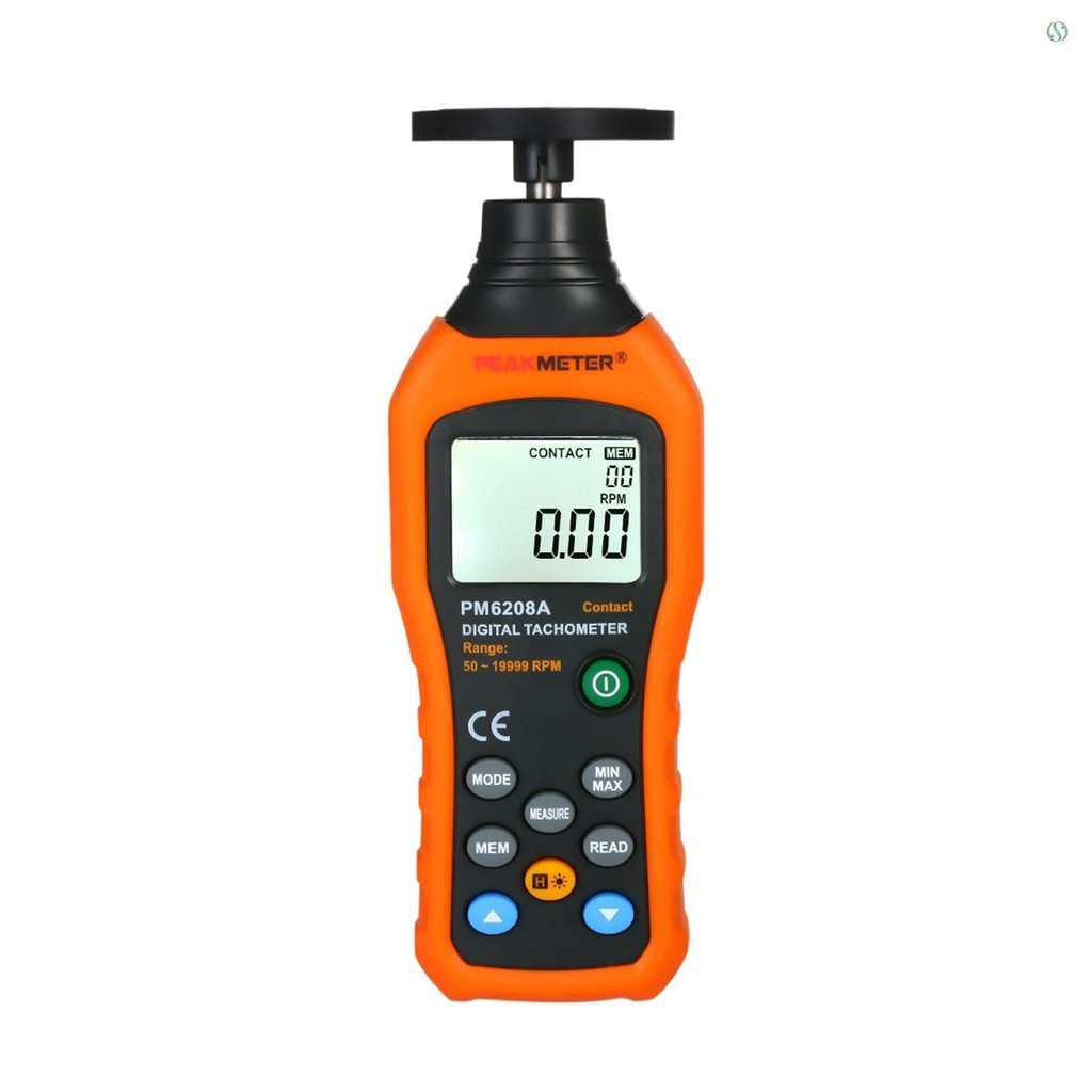 PEAKMETER Digital Tachometer Handheld Contact Motor Tachometer LCD ...