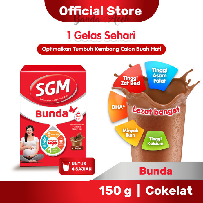 (Aceh) Sgm Bunda Pro-GressMaxx High Iron Chocolate Milk Powder 150gr ...