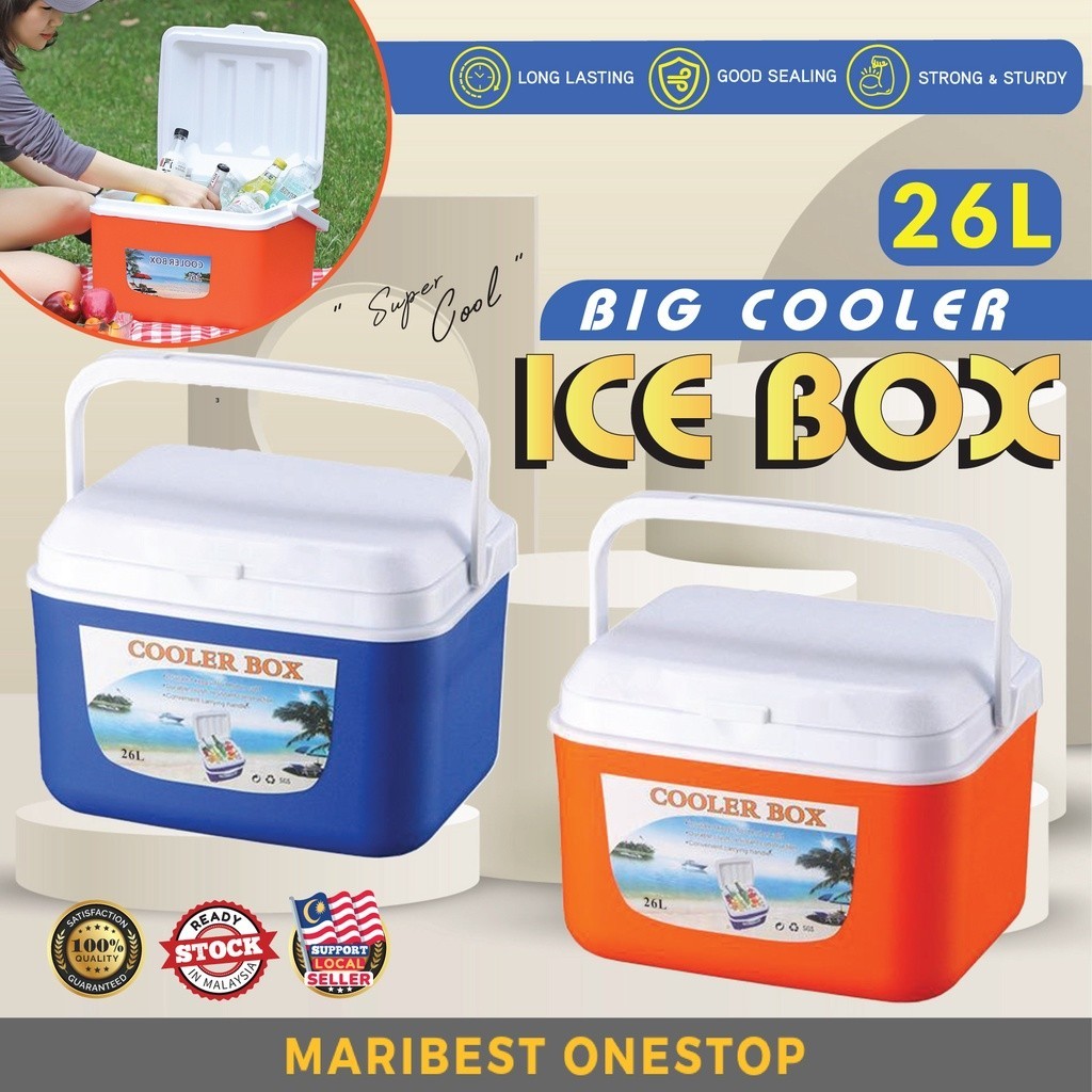 26L Big Cooler Ice Box for Camping Drink Fishing Picnic Heavy Duty ...