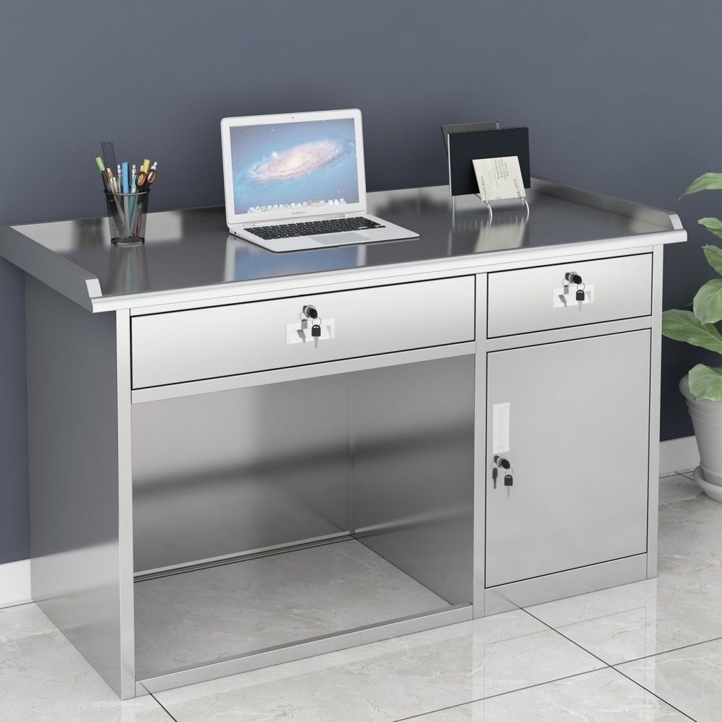 💐304 stainless steel office desk/home study computer desk/lockable ...
