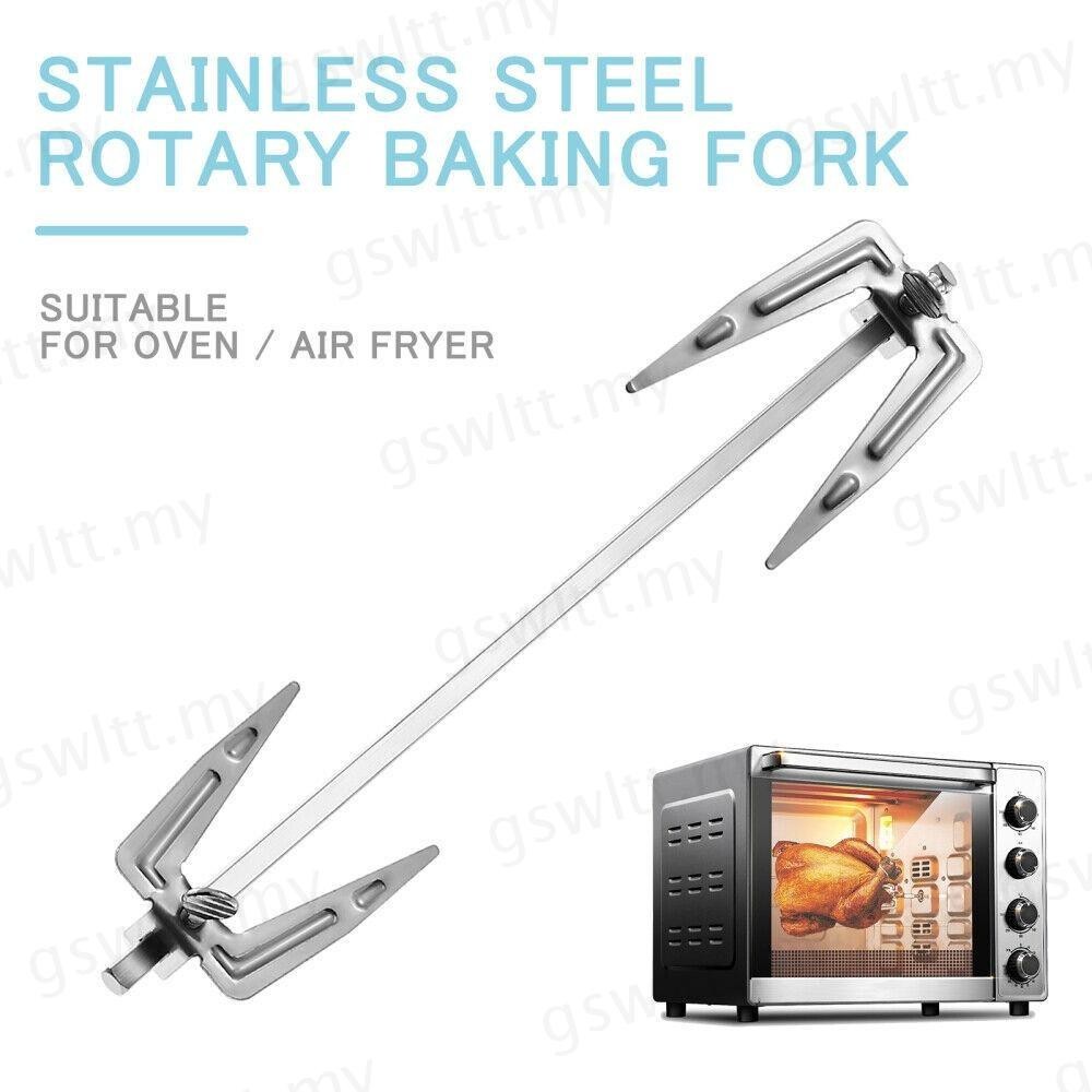 GSWLTT Chicken Roasting Rack, Rotating Stainless Steel Grill Fork ...