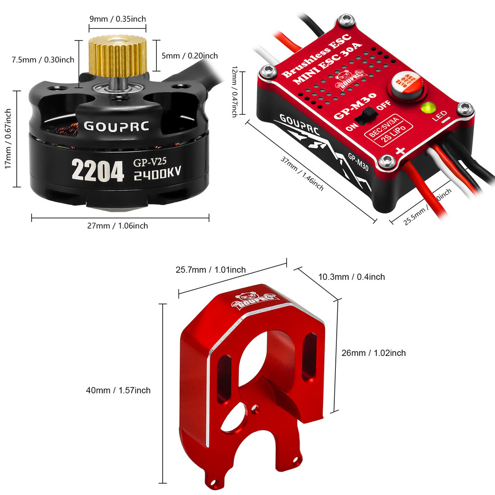 [chichome.my] 2204 2400KV Brushless Outrunner Motor with Transmission ...