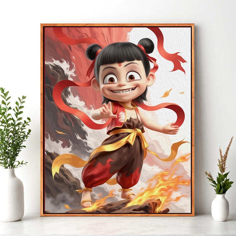 Nezha 2 Digital Oil Painting diy Domestic Anime Own Hand-Filled ...