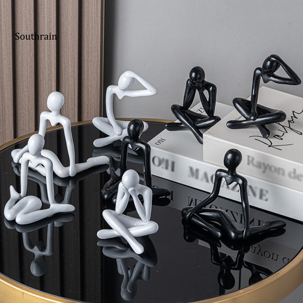 SOU Contemporary Home Decor Plastic Thinker Statue Golden Abstract ...